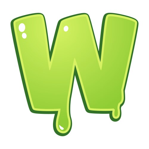 Slimy font type letter t Royalty Free Vector Image