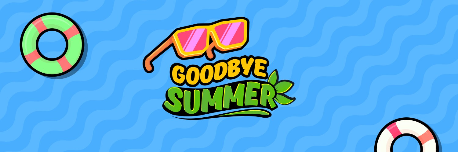 Super goodbye summer banner with text Royalty Free Vector
