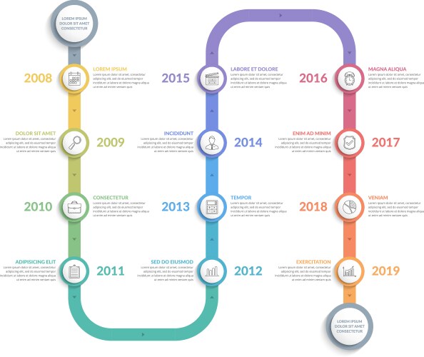 Vertical timeline template Royalty Free Vector Image