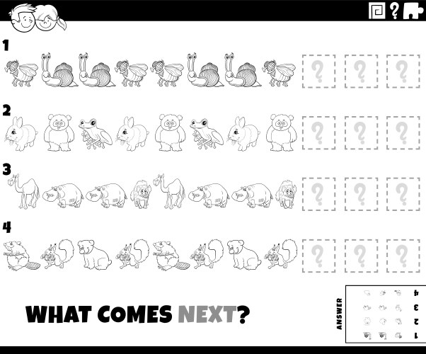 Cartoon wild animals group coloring book page Vector Image