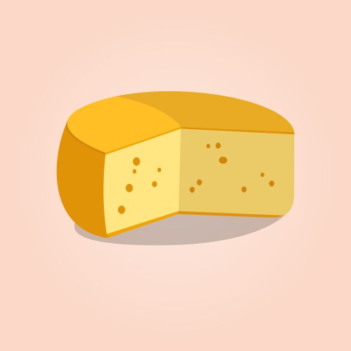 Soft cheese wheel with a cut showing the creamy Vector Image