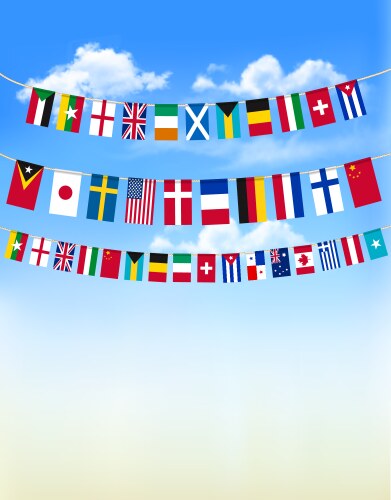 World flags tree Royalty Free Vector Image - VectorStock
