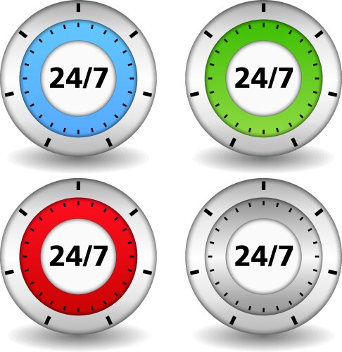 24x7 concept Royalty Free Vector Image - VectorStock