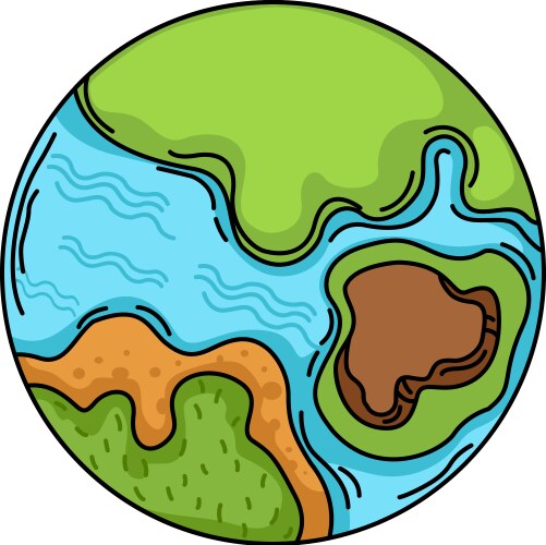 Colorful earth outline white on background Vector Image