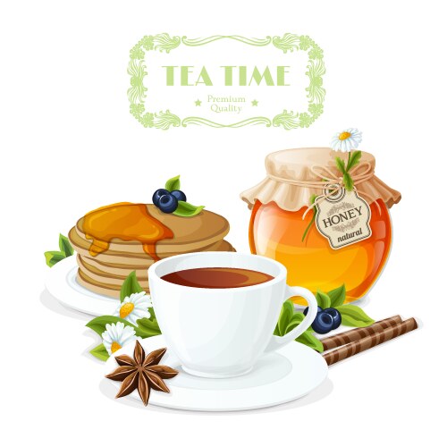 Tea time Royalty Free Vector Image - VectorStock