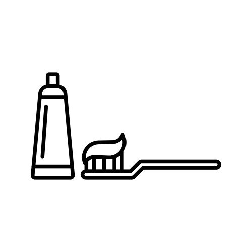 Tooth polish linear logo mark in black and white Vector Image