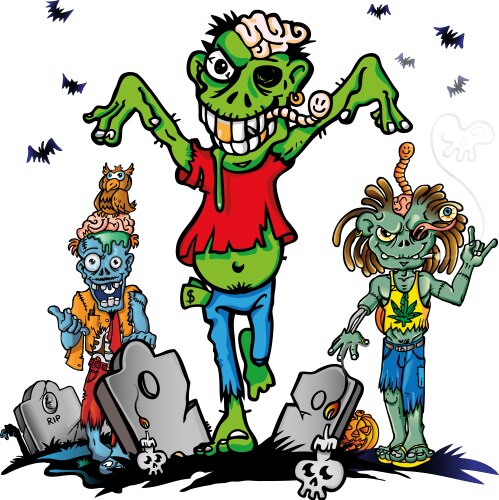 Zombie fink aset Royalty Free Vector Image - VectorStock