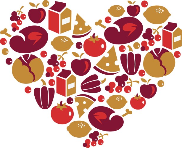 Heart food2 Royalty Free Vector Image - VectorStock