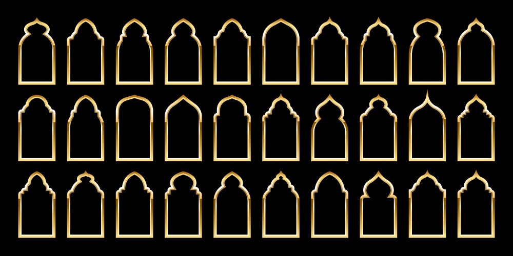 Islamic frames oriental style golden arabic Vector Image