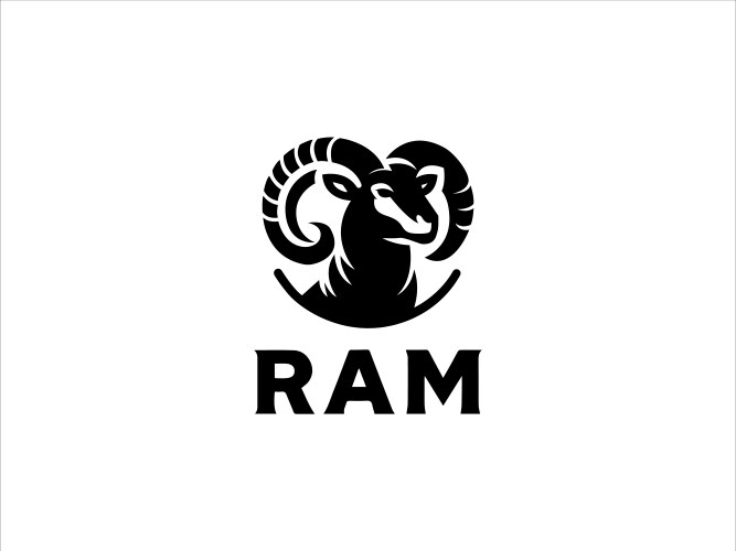 Ram logo design Royalty Free Vector Image - VectorStock