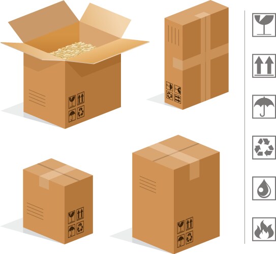 Cardboard boxes Royalty Free Vector Image - VectorStock