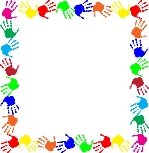 Colorful hand frame Royalty Free Vector Image - VectorStock