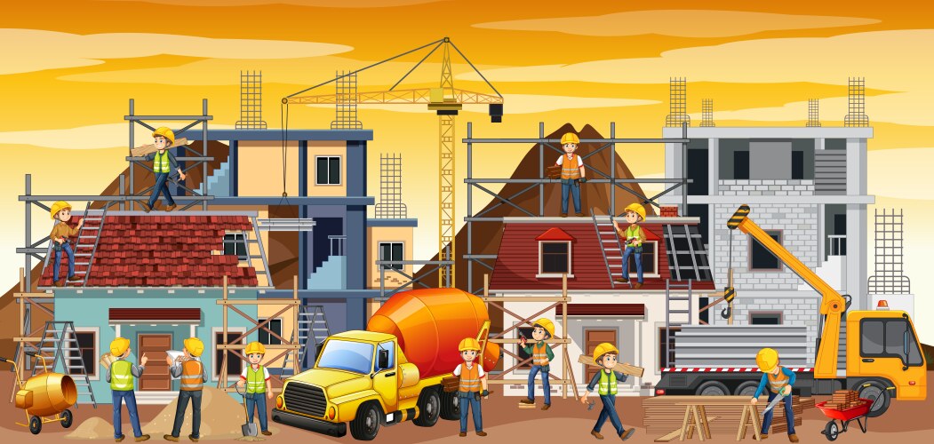 Building construction site background Royalty Free Vector