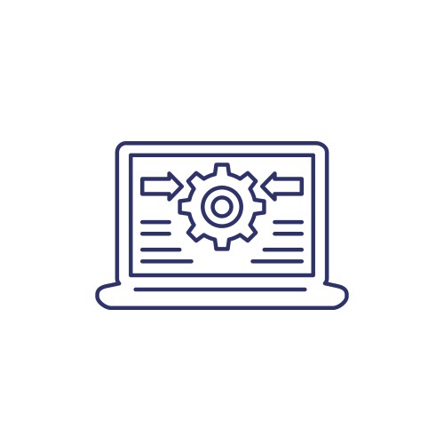 Integration process technology line icon Vector Image