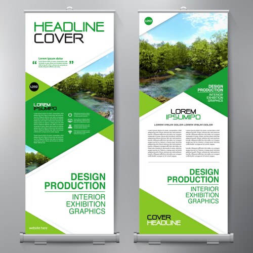 Business roll up standee design banner template Vector Image