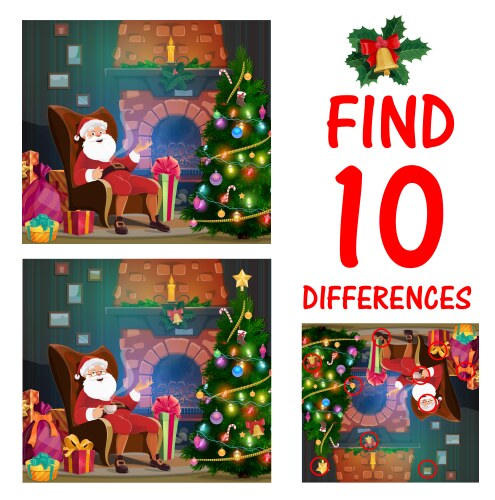 Find 10 differences mermaid sea game Royalty Free Vector Find 10 differences mermaid sea game Royalty Free Vector