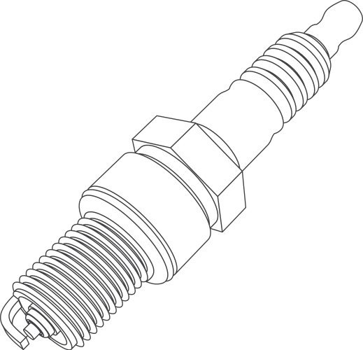 Spark plug drawing isolated hand drawn engraved Vector Image