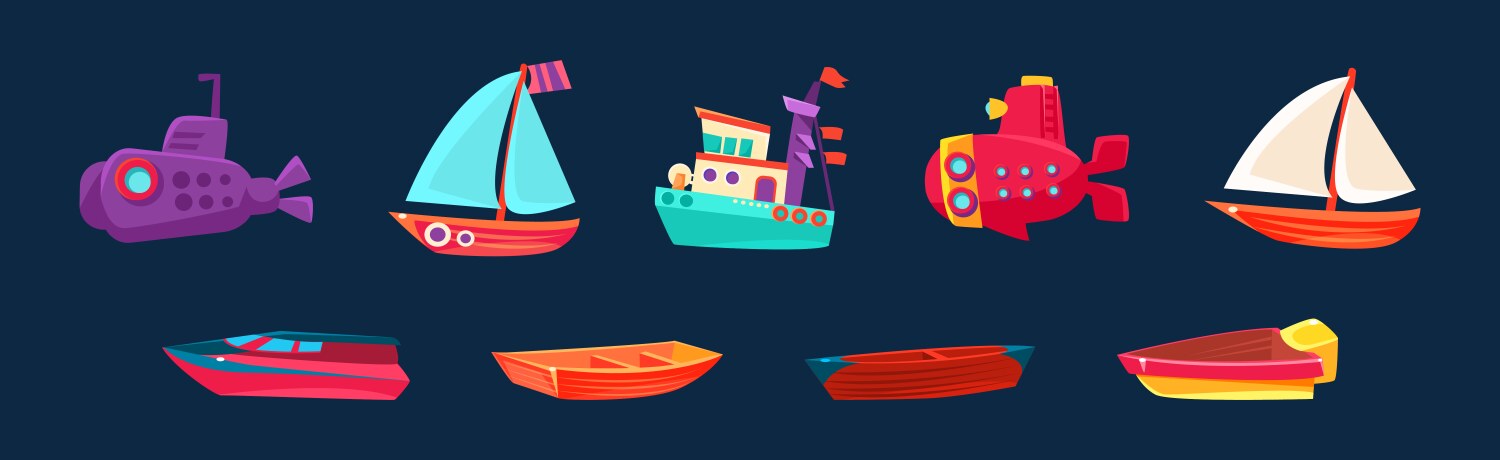Ship and boat marine vessel transportation Vector Image