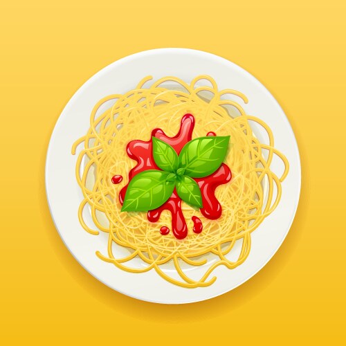 Spaghetti in a plate Royalty Free Vector Image