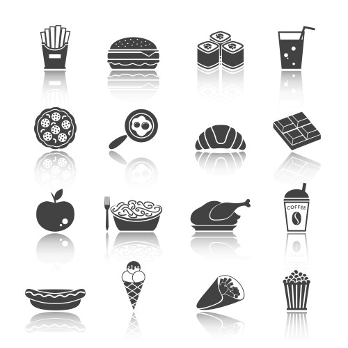 Fast food icons set Royalty Free Vector Image - VectorStock