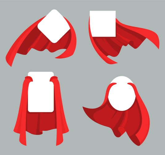 Red cape super hero cloak superhero cover Vector Image