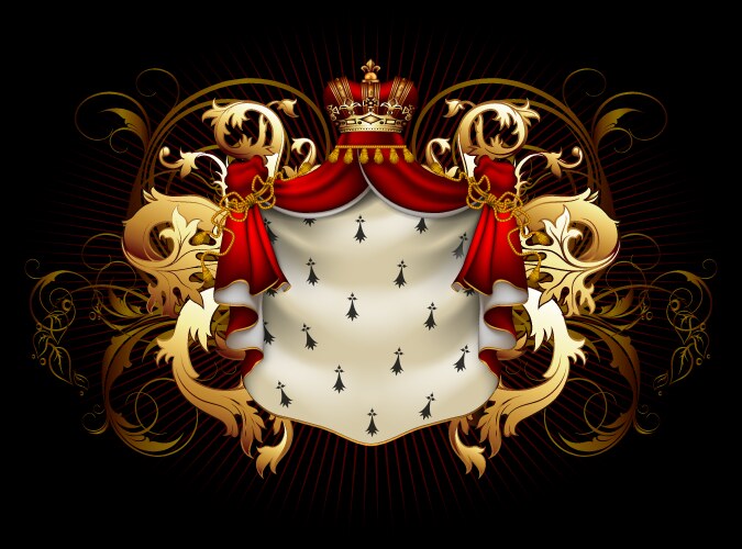 Royal coat of arms - crown shield Royalty Free Vector Image