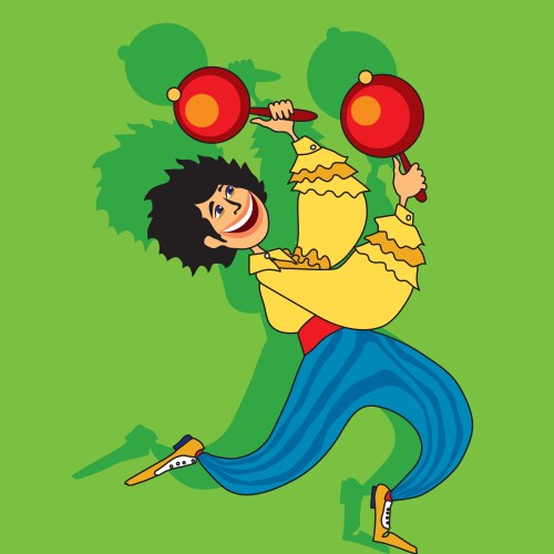 Cartoon salsa dancer on stage Royalty Free Vector Image