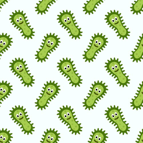 Cute cartoon green character bacteria microbe Vector Image