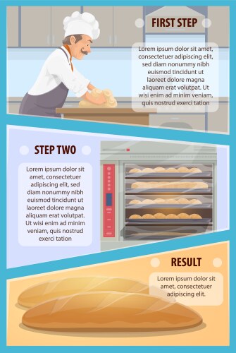 Bread making process Royalty Free Vector Image