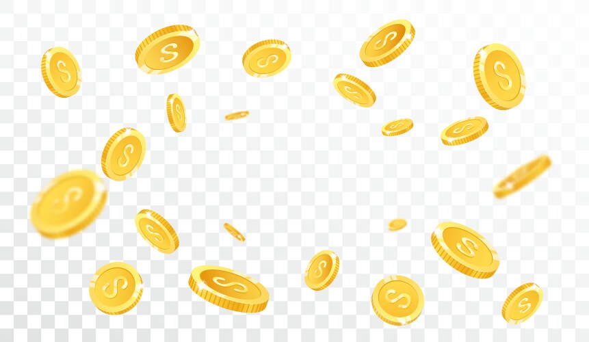 Gold confetti explosion on transparent background Vector Image