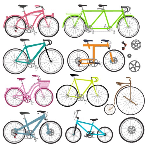 Vintage bicycle set Royalty Free Vector Image - VectorStock