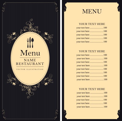 Restaurant menu Royalty Free Vector Image - VectorStock