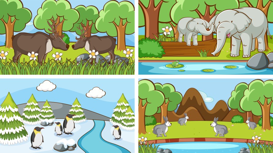 Border template with wild animals in background Vector Image