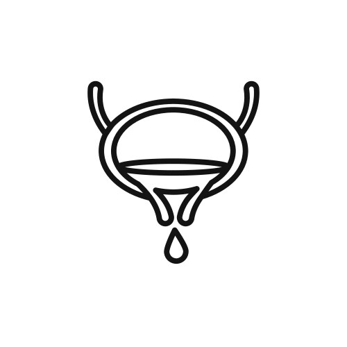 Bladder flush icon black and white outline sign Vector Image