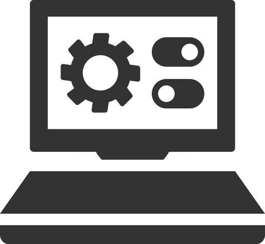 Laptop configuration icon Royalty Free Vector Image Laptop configuration icon Royalty Free Vector Image