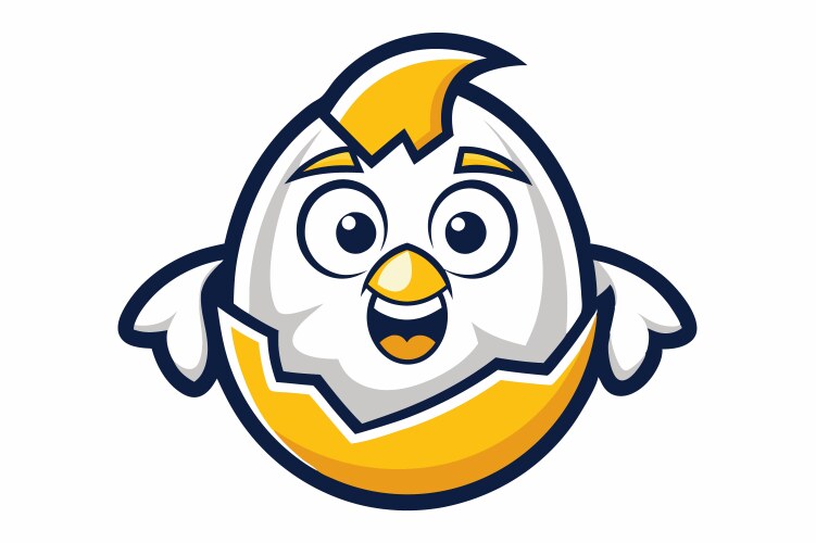 Broken egg mascot logo design Royalty Free Vector Image