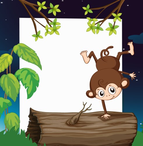 A playful monkey Royalty Free Vector Image - VectorStock