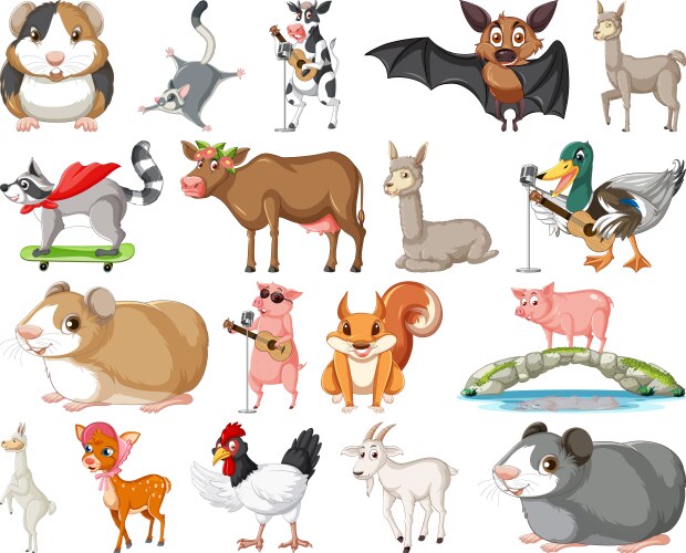 Cartoon animals collection Royalty Free Vector Image