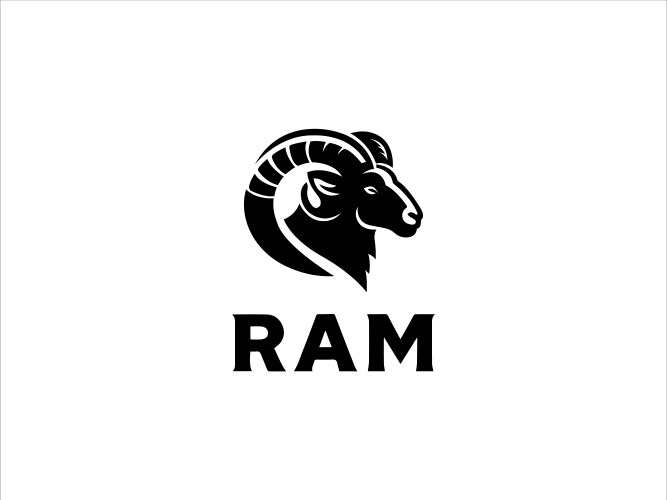 Ram logo design Royalty Free Vector Image - VectorStock