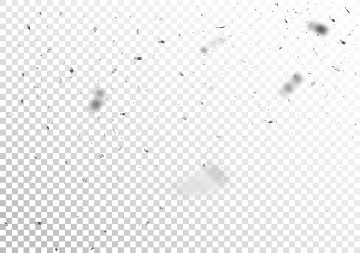 Silver confetti and ribbon Royalty Free Vector Image