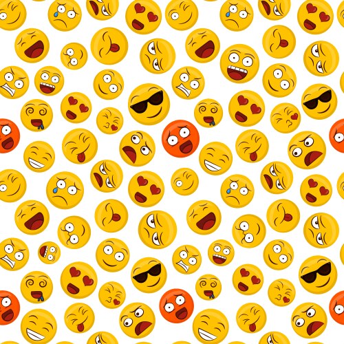 Flat yellow faces various emotional smiley face Vector Image