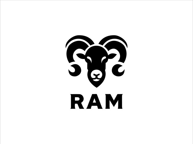 Ram logo design Royalty Free Vector Image - VectorStock