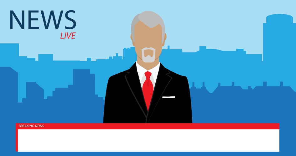 News broadcast breaking anchor Royalty Free Vector Image