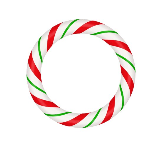 Christmas candy frame round isolated blank Vector Image