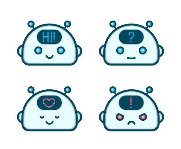 Chatbot cute robot in chat bubble icon isolated Vector Image
