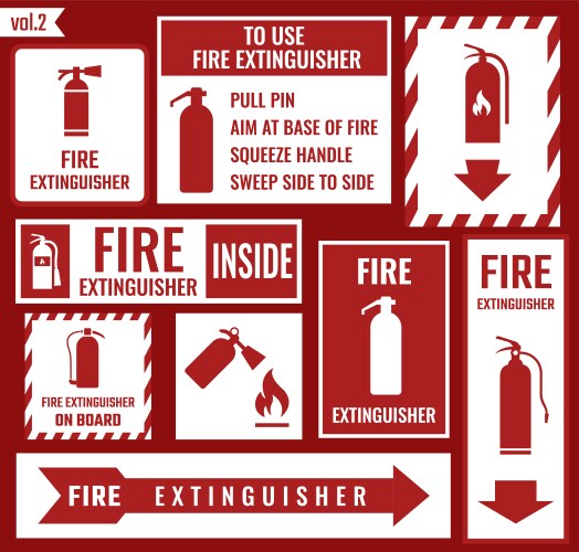 Fire extinguisher sign Royalty Free Vector Image