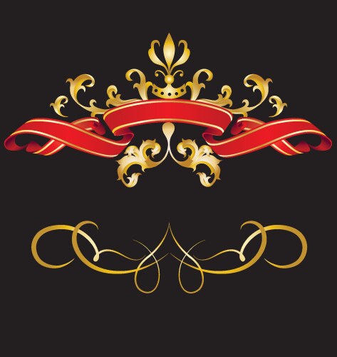 Asymmetric gold frame scroll Royalty Free Vector Image