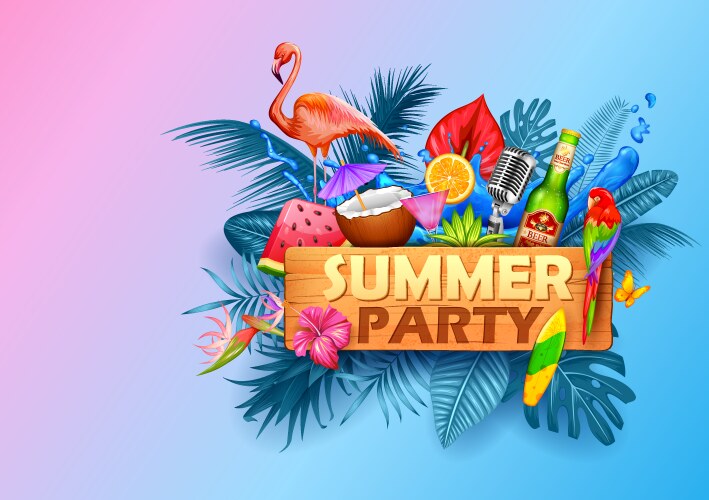 Summer party Royalty Free Vector Image - VectorStock