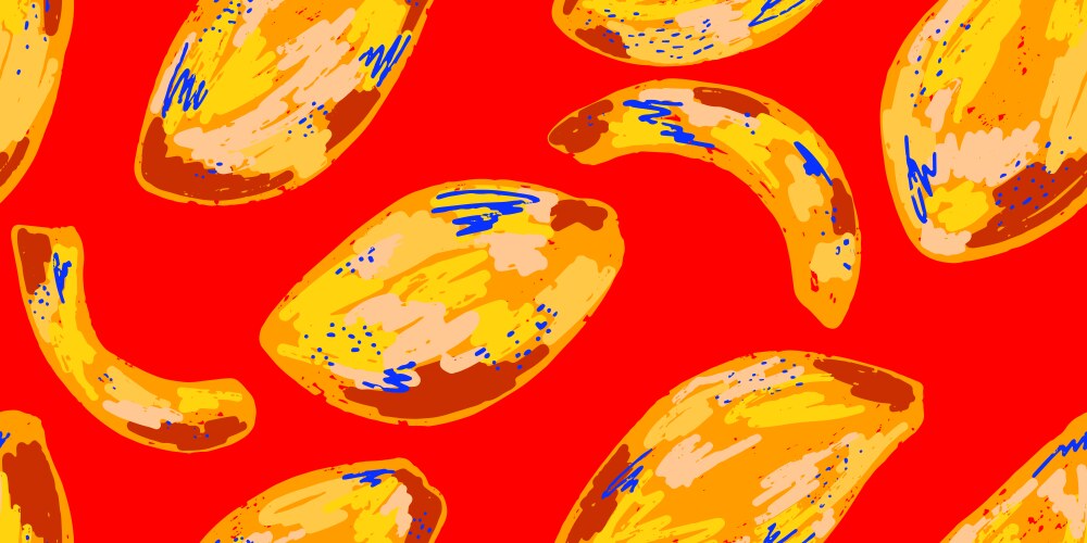 Texture mangoes tropical exotic pattern cartoon Vector Image