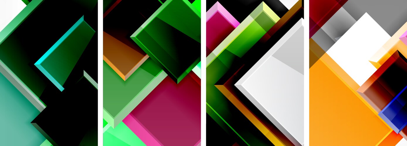 A collage of four different colored squares Vector Image
